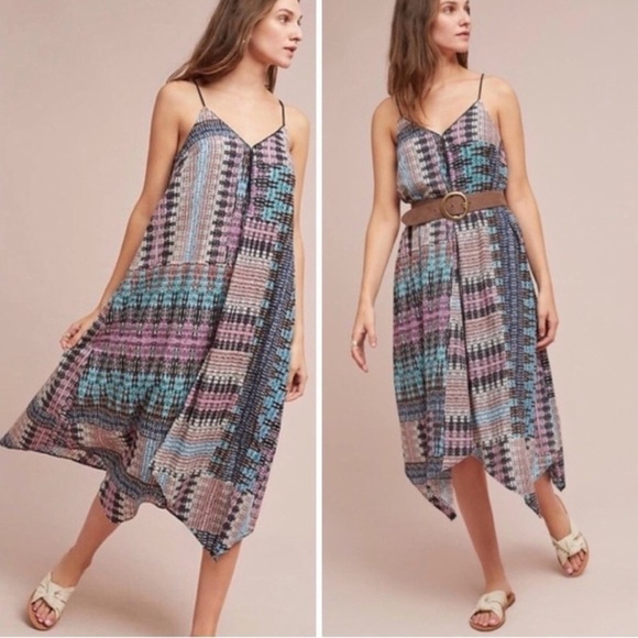 Anthropologie | Dresses | Anthropologie Akemi Kin Navy Blue Purple ...